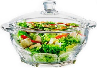 Luminarc Suppenschüssel Suppenschale Suppenterrine mit Deckel aus Glas Granity (1,5 L)