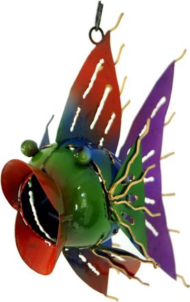 Guru Shop Farbenfroher Dekofisch aus Indonesien - Design 13, 14x10x7 cm