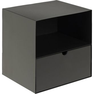Hellin Hellin - Joliet Nachttisch Wandbehang mit 1 Regal und 1 Schublade schwarz