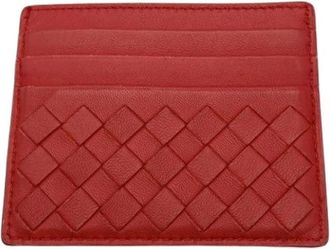 Bottega Veneta unisex, Pre-owned, Rouge, Taille: ONE Size Porte-cartes Pre-owned