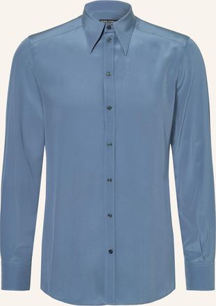 Dolce & Gabbana Seidenhemd Slim Fit blau