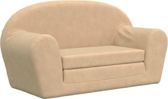 vidaXL Canapé-lit pour enfants 2 places crème peluche douce vidaXL