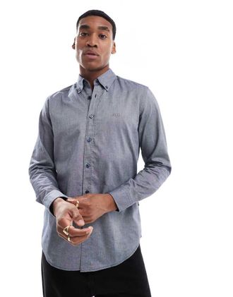 Boss Orange by Hugo Boss Rickert - Chemise Oxford &agrave; manches longues - Bleu marine