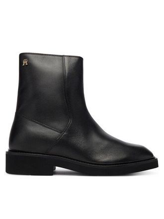 Tommy Hilfiger Stiefeletten Th Square Toe Leather Bootie FW0FW09046 Schwarz
