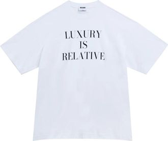 Moschino Homme, Tops, Blanc, Taille: L Luxury Is Relative Oversized T-Shirt