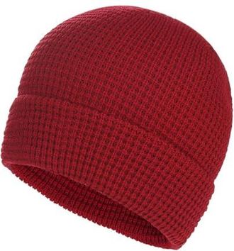 Generic Bonnet dhiver chaud en tricot - Bonnet classique en tricot unisexe avec doublure &eacute;paisse et chaude - Extensible et doux, 01 - Bordeaux, taille unique