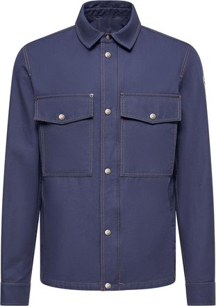 Moncler Moncler Surchemise Watagua En Coton Et Lin, Homme, Bleu, Taille: 0