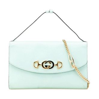 Gucci Sac bandouli&egrave;re &eacute;l&eacute;gant doccasion avec cha&icirc;ne et fermoir &agrave; rabat - Femme - Pre-owned - Vert - Taille: ONE Size