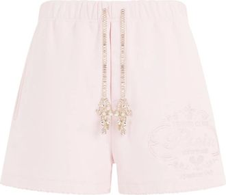 Philipp Plein Femme, Shorts, Rose, Taille: 38 FR Washed Fleece Shorts Tennis Club Crystals