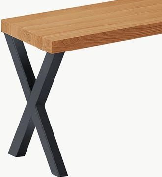 Lamofootwear Manufaktur Banc de Salle &agrave; Manger 30x80x47 cm (l x L x h), Pied en m&eacute;tal mod&egrave;le Design Gris/Couleur Rustique