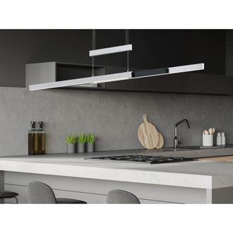 Trio led Pendelleuchte trajan ausziehbar h&ouml;henverstellbar Silber Schwarz, b: 150cm