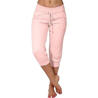 Generic Pantacourt pour Femme Pantalon D&Eacute;t&eacute; Femme de Sport Court Taille Haute Pantalon 3/4 de Surv&ecirc;tement Pantacourt D&eacute;contract&eacute; &Eacute;lastique Respirant de Joggin