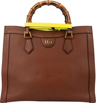 Gucci Crossbody Bags - Gucci Classic Brown Leather Bamboo Handbag - Gr. unisize - in Bunt - f&uuml;r Damen