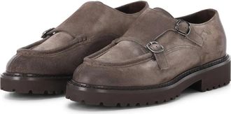 Doucal's Low-Top Sneaker - Monkstrap aus Veloursleder - Gr. 42,5 (EU) - in Braun - für Damen