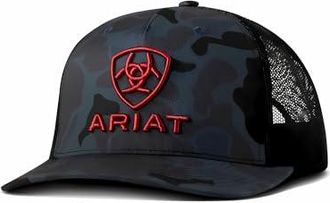 Ariat Richardson 112 Casquette de camionneur pour homme avec logo brodé 3D rouge, noir/bleu marine, Taille unique