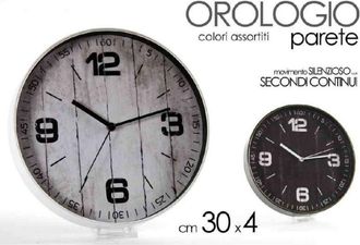 Trade Shop Trade Shop Traesio - Trade Shop - Runde Wanduhr, leises Uhrwerk, 30 x 4 cm, Kunststoff, verschiedene Farben, 738869