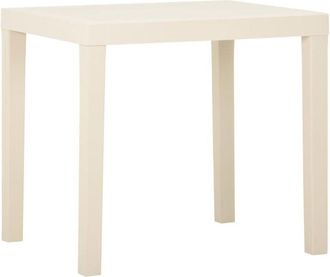 vidaXL Gartentisch Wei&szlig; 79x65x72 cm Kunststoff Vidaxl