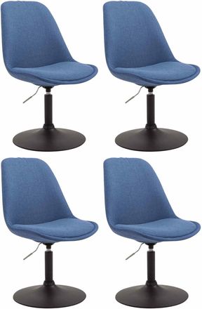 Clp Set Di 4 Sedie Da Pranzo In Tessuto Maverick Blu Nero