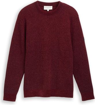 Tom Tailor Herren 1049368 Strickpullover mit Rundhalsausschnitt, 25419-Navy Red Moulin&eacute;, M