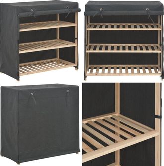 vidaXL Vidaxl - Schuhschrank mit Abdeckung Grau 79 x 40 x 80 cm Stoff - Schuhschrank - Schuhregal - Garderobe - Stauraum - Organisation - Home & Living