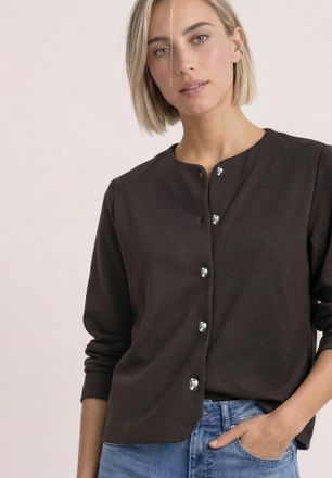 Street One Shirtjacke Strick-Look Jacke / Cardigan / Dekorative Kn&ouml;pfe