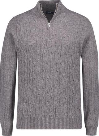 Hackett Herren Pullover grau Lammwolle unifarben