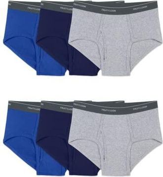 Fruit Of The Loom Underwear Briefs, Tag Free & Moisture Wicking, Assorted Color Multipacks Slip, Big Man-Lot de 6-Assortis, XXL Grande Taille Homme