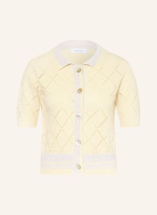 Rich & Royal Strickjacke Mit Glitzergarn gelb