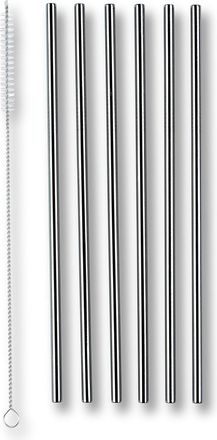 Echtwerk Edelstahl-Trinkhalme, wiederverwendbare Strohhalme, 6er Set, Cocktail Zubehör, aus Edelstahl inkl. Reinigungsbürste, nachhaltig, Trinkhalm: 21,5 cm, B