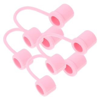 Hemobllo 4 St&uuml;ck Silikon Strohhalm Staubschutzkappen 10mm Kleine Strohhalm Endsch&uuml;tzer in Pink Dicht Schlie&szlig;end Leicht Trinkhalm Schutz f&uuml;r Haushalt Reisen