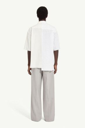 Maison Margiela Oversized Printed Cotton Shirt - Cream