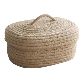 Generico Gewebter Aufbewahrungskorb: 28 cm gro&szlig;er Stoffwagen, Truhe aus strukturiertem Stoff, dekorativer Beh&auml;lter, langschwanziges Attribut f&uuml;r zeitgem&auml;&szlig;es In