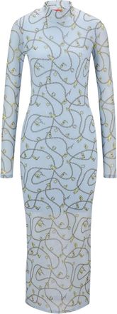 HUGO BOSS Hugo - Nasuse 2 Maxikleid f&uuml;r Damen, Netzmaterial (Blau)