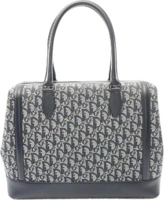Dior Sac &agrave; main Pre-owned Trotter en toile et cuir - Femme - Pre-owned - Bleu - Taille: ONE Size