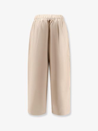 Max Mara Womens Silk And Cotton Jogger Trousers Beige