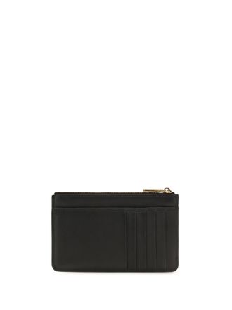 Dolce & Gabbana Womens Leather Card Holder With Logo Nero Calf Bos Taurus Wallet