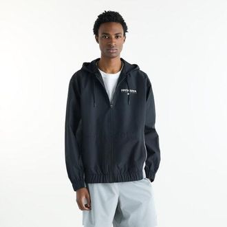 New Balance Homme Sport Linear Graphic Woven Jacket en Noir, Polytiss&eacute;, Taille 2XL