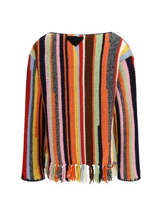 Prada Wool and Cashmere Striped Sweater - Multicolor