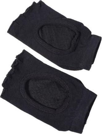 Frcolor Chaussettes de Yoga Antid&eacute;rapantes et Creuses &agrave; Doigts pour Femme Taille Unique Coton Respirant Noires pour Fitness Pilates et Exercices de Yoga