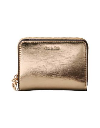 Calvin Klein Geldb&ouml;rse in Metallic-Gold mit Rei&szlig;verschluss-Goldfarben