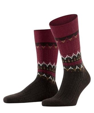 Falke Norseman M So Laine Fantaisie Chaussettes, Rouge Ingle 8077, 43-46 Homme