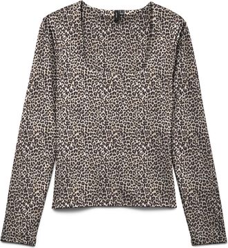 Vero Moda Damen Vmmillion Ls Square Neck Top JRS Noos, Birch, X-Small