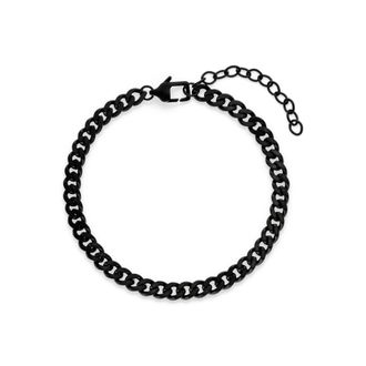 s.Oliver Herren Bracelet - Armband aus mattiertem Edelstahl - IP Schwarz - Panzerkette verstellbar bis 22 cm - wasserfest & hautfreundlich