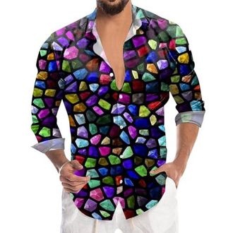 Generic Chemise pour homme style ann&eacute;es 60 &agrave; revers Disco Fever Tenue ample pour carnaval Coupe r&eacute;guli&egrave;re Costume d&eacute;contract&eacute; classique Streetwear, 052 Noir, 