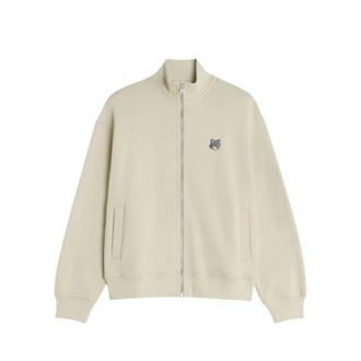 Maison Kitsun&eacute; Homme, Sweatshirts et sweats &agrave; capuche, Beige, Taille: S Fox Head Zipped Confort Sweats - Couleur: BEIGE,Taille: M