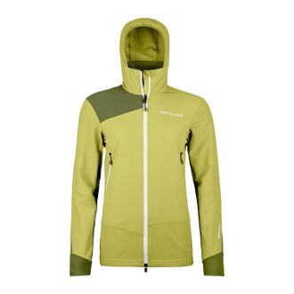Ortovox PALA HOODED JACKET W - Extrem widerstandsfähige, athletische Kapuzenjacke mit Stretch zum Alpinklettern - GELB - DAMEN - S