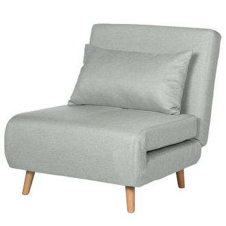M&oslash;rteens home24 Schlafsessel Grau/Lichtgrau Webstoff Nims Buche Hell 77 x 81 x 90cm