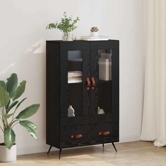 vidaXL vidaXL Haut Armoire avec tiroir Ch&ecirc;ne noir 69,5 x 31 x 115 cm