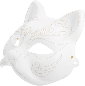 BESPORTBLE Selbstgemacht Katzenmaske aus Papier Handbemalt Unbemalte Cosplay Maske f&uuml;r Halloween Maskenball und Festival