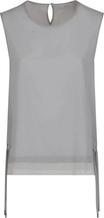 PESERICO Femme, Tops, Blanc, Taille: 42 FR Haut &agrave; Volants avec Cordon de Serrage